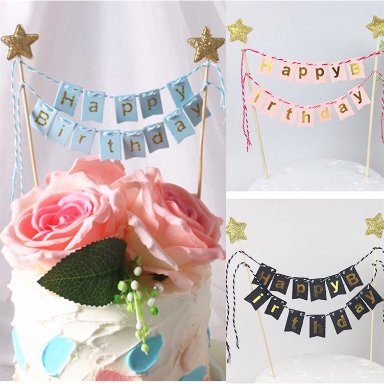 (Spot) Happy Birthday banner for cake decoration | Shopee Philippines