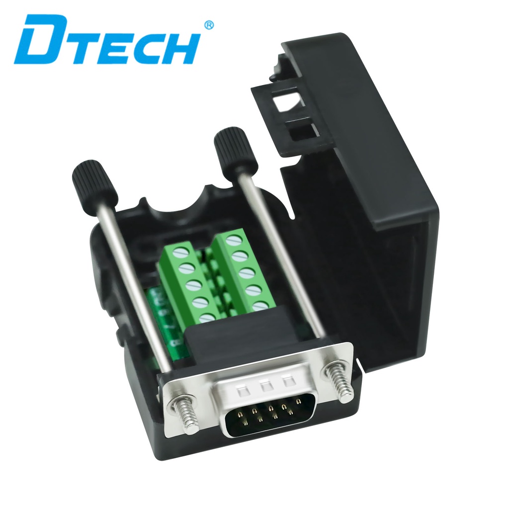 Dtech Db9 Male Breakout Connector 9pin Port Solderless Rs232 Serial Adapter Solderless Module