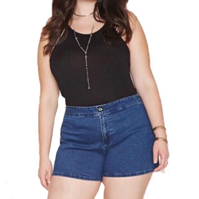 Pink Elegance Plus Size 30-44 High Waist Joni Denim Shorts Stretchable | Shopee Philippines