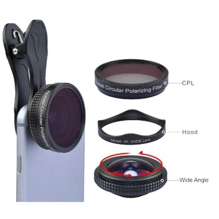 HP Professional 4K APEXEL Mobile Phone lens Super Wide Angle lens CPL ...