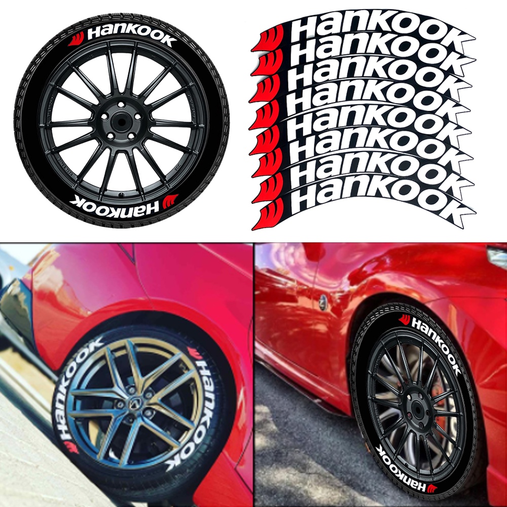 Hankook 3D Siamese Tire Letter Stickers Car Wheels Rubber Decorative ...