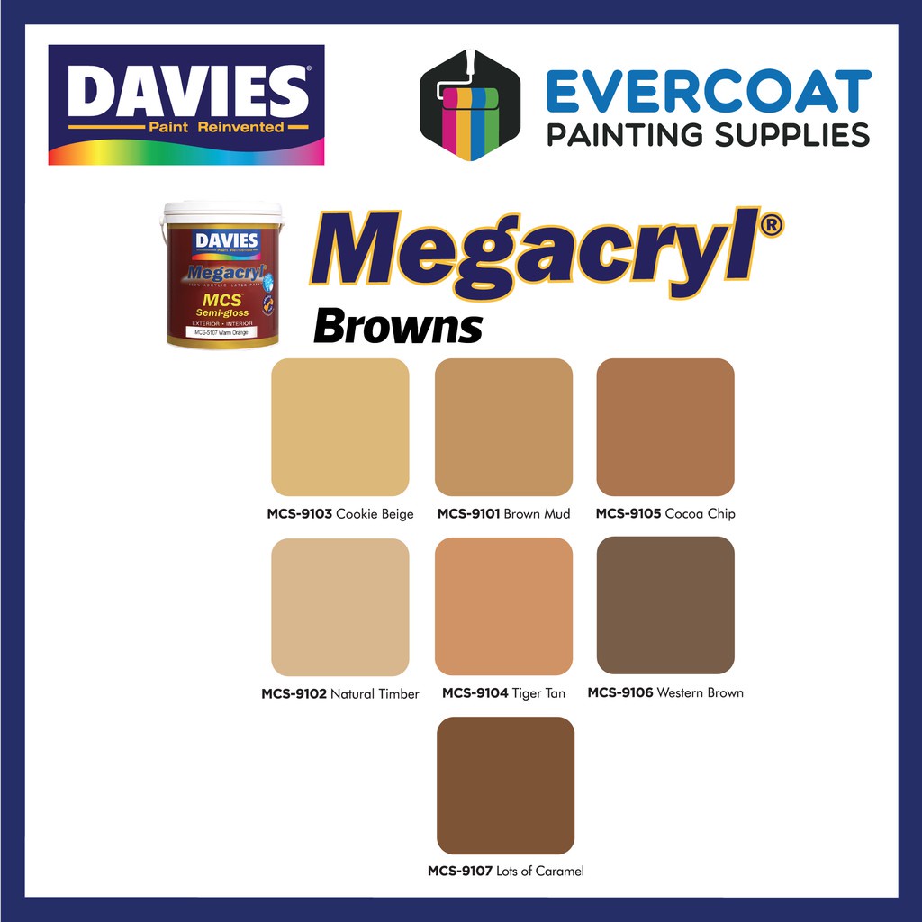 Davies Paints Megacryl Semi-Gloss 4-Liters (Browns) | Shopee Philippines