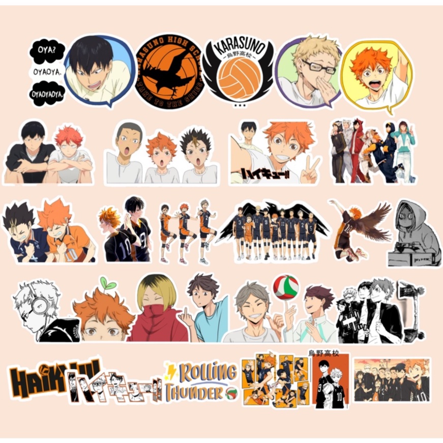 Haikyu Anime Waterproof Stickers | Laminated Laptop Phone Bag Bottle ...