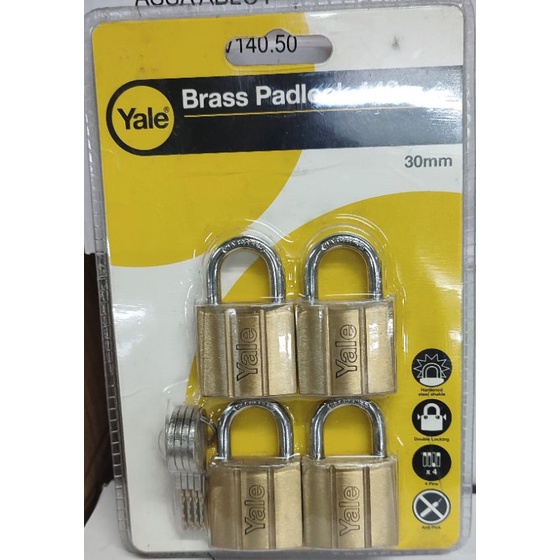 Yale Heavy Duty Brass Padlock V140 Set of 4 (Avail. 30mm , 40mm , 50mm , 60mm) | Shopee Philippines