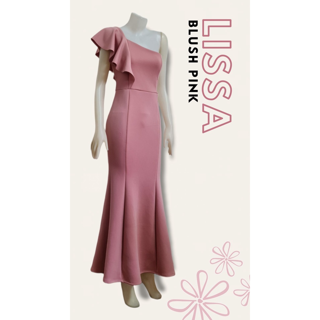 LISSA - One Shoulder Ladies Gown Wedding Bridal Ninang Sponsor Debut Women’s Maxi Long Dress ...