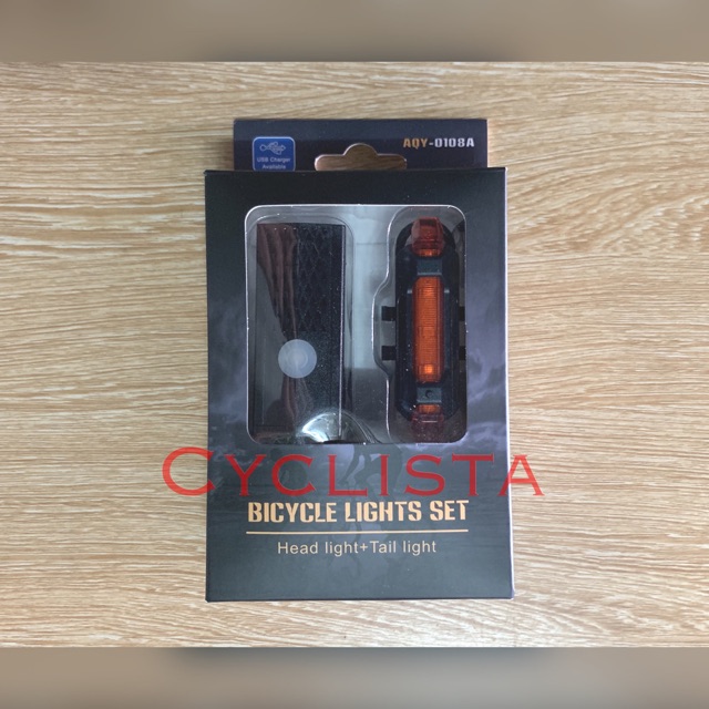 BICYCLE LIGHT SET (Headlight+Taillight) | Shopee Philippines