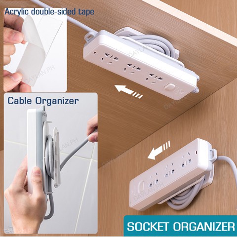 Self-Adhesive Power Strip Holder with Cable Organizer, Wall Mount Patch ...