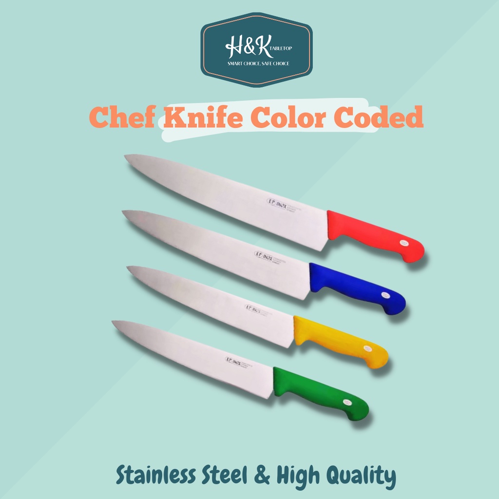 H&K Kitchen Chef Knife Color Coded High Quality Commercial Use | Shopee ...