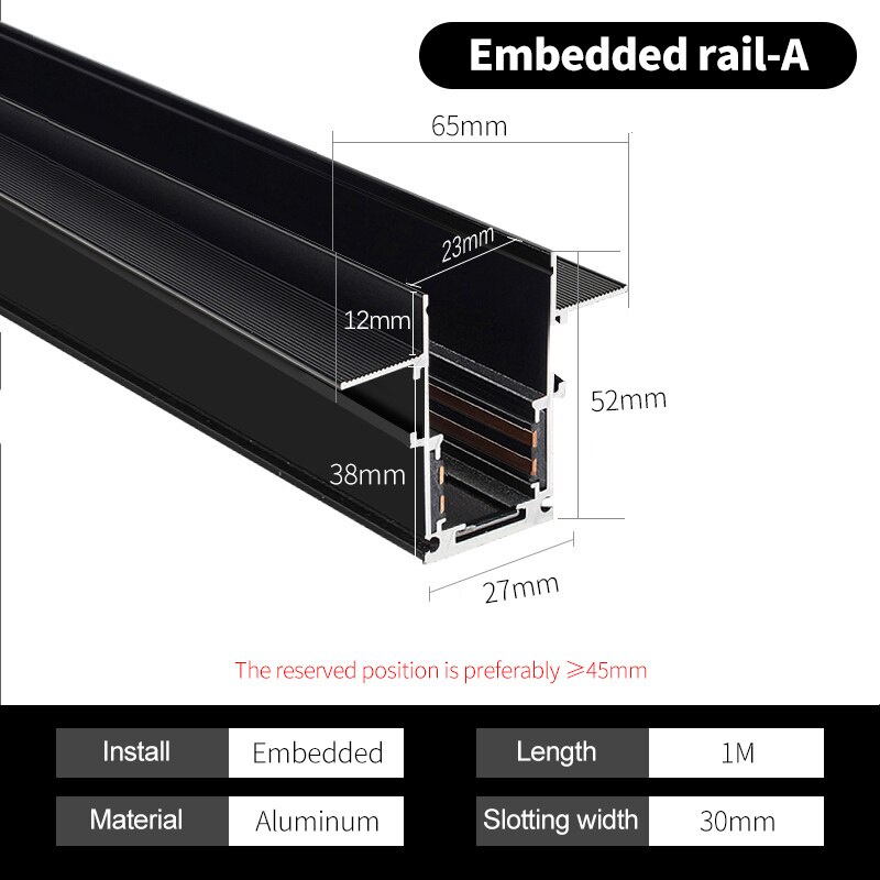 Trazos Led Magnetic Track Light System Accessories Rail Connector Power ...