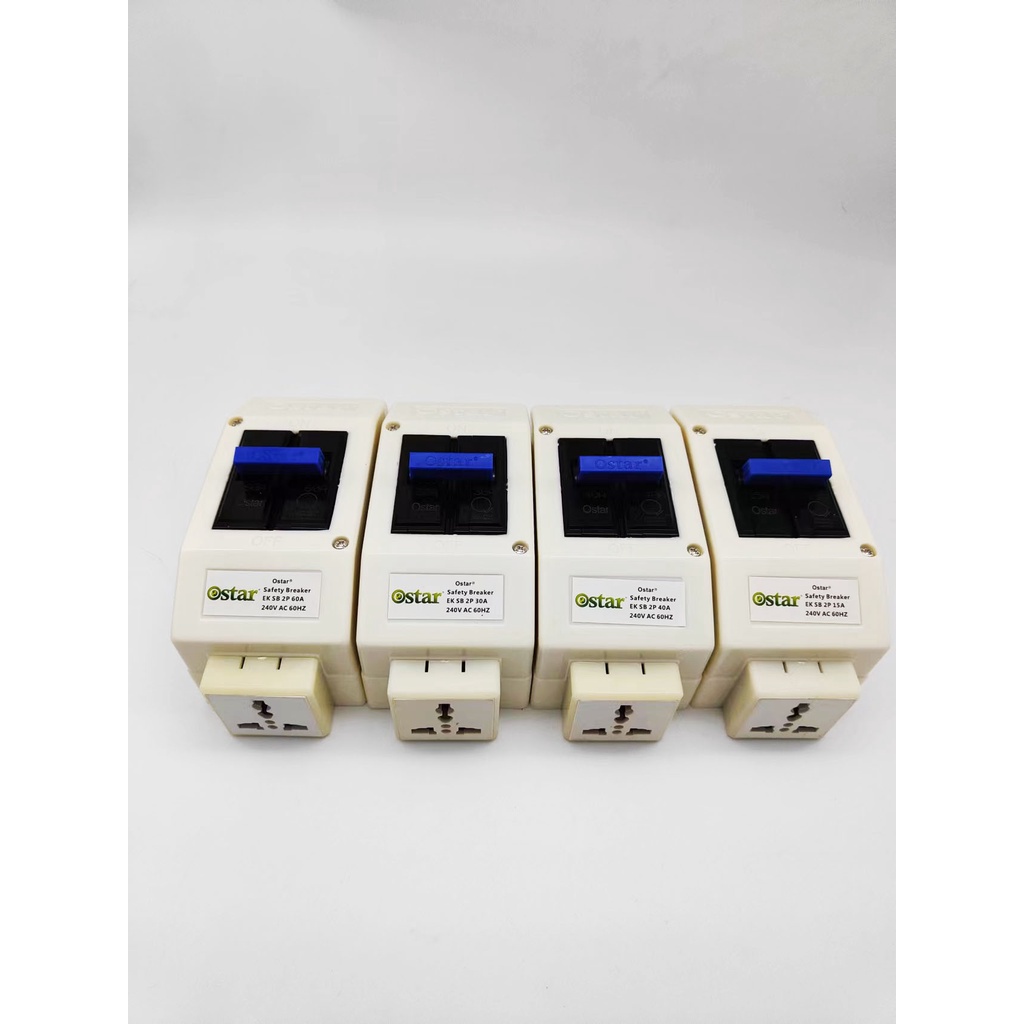 Ostar Safety Circuit Breaker with housing and with Socket/Outlet 15A ...