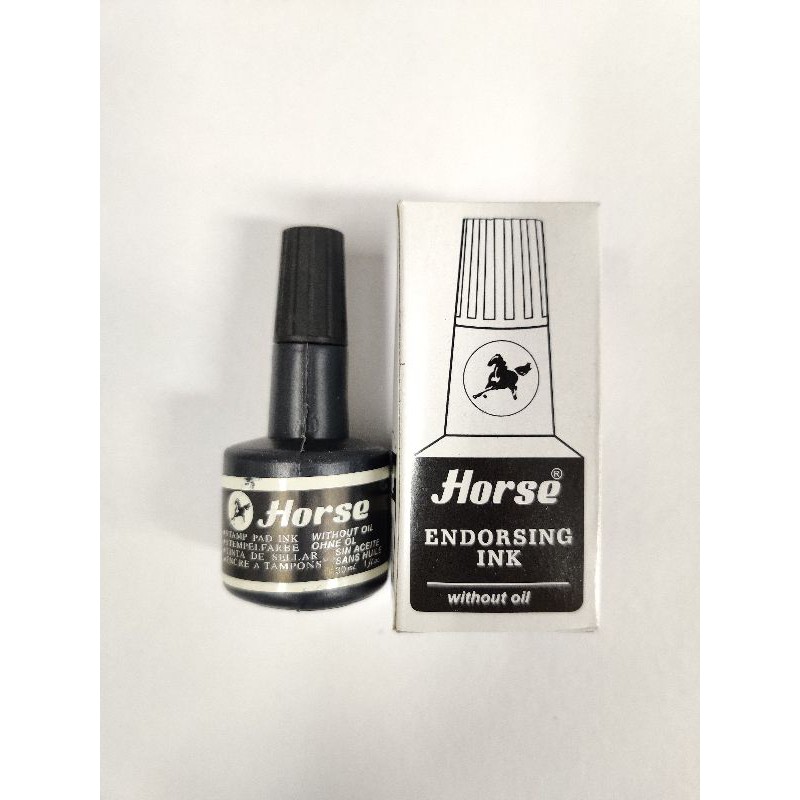 Horse Stamp Pad/Endorsing Ink 30ml Black Blue Red Purple | Shopee ...