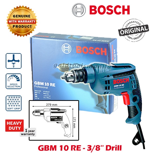 BOSCH GBM 10 RE Original 3/8” Drill | Shopee Philippines