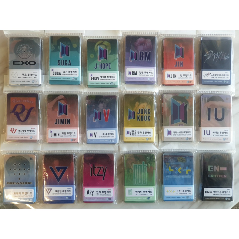 K-POP IDOL Transparent Photocard : EXO, TWICE, RED VELVET, aespa, ITZY ...