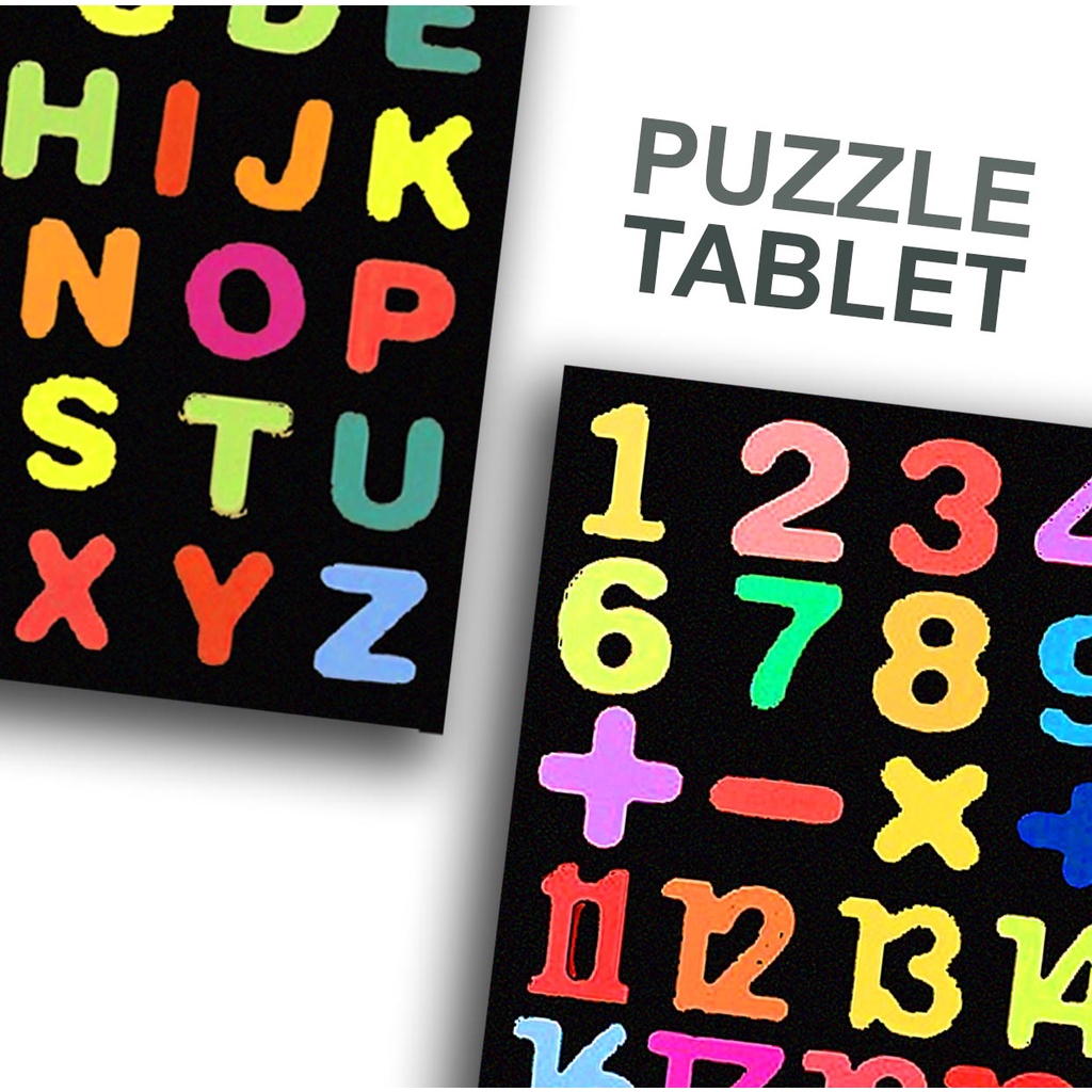 Educational Puzzle Tablet - Learn Alphabet Numbers 1T | Shopee Philippines