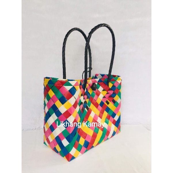 LIKHANG KAMAY Plastic Bayong Bag Multicolored Random Pattern | Shopee ...
