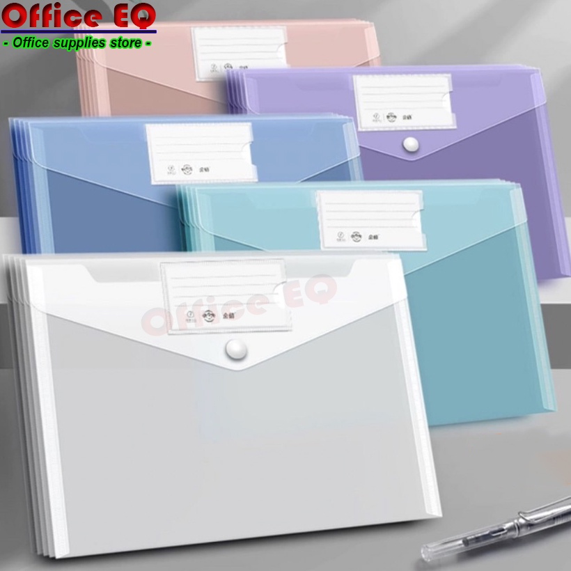 Button Folder A4 File Cute A4 Plastic With Closure | Shopee Philippines