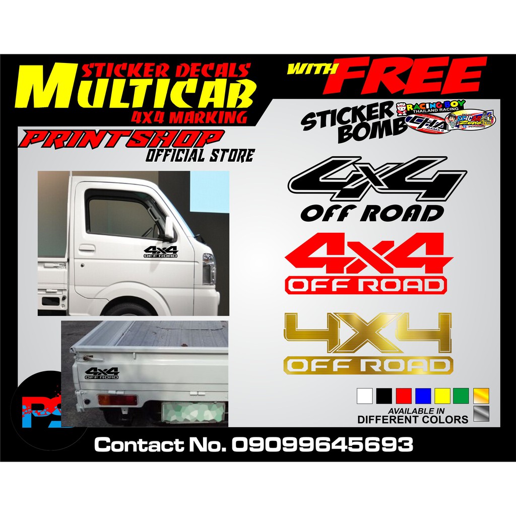 Multicab 4x4 marking Sticker Decals Set cut-out vinyl | Shopee Philippines