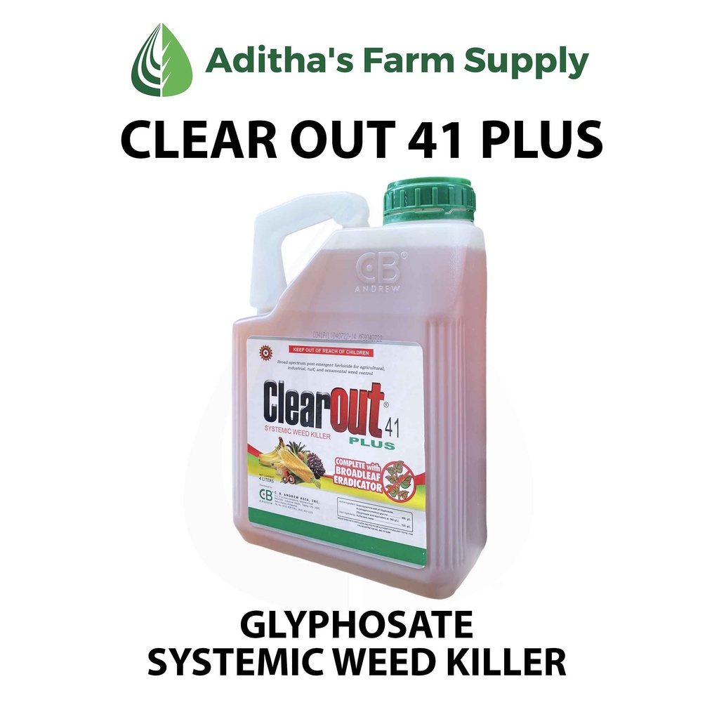 AFS Herbicide: Clear Out 41 Plus (Glyphosate) Gallon - Same as Roundup, Grass Zero, etc ...