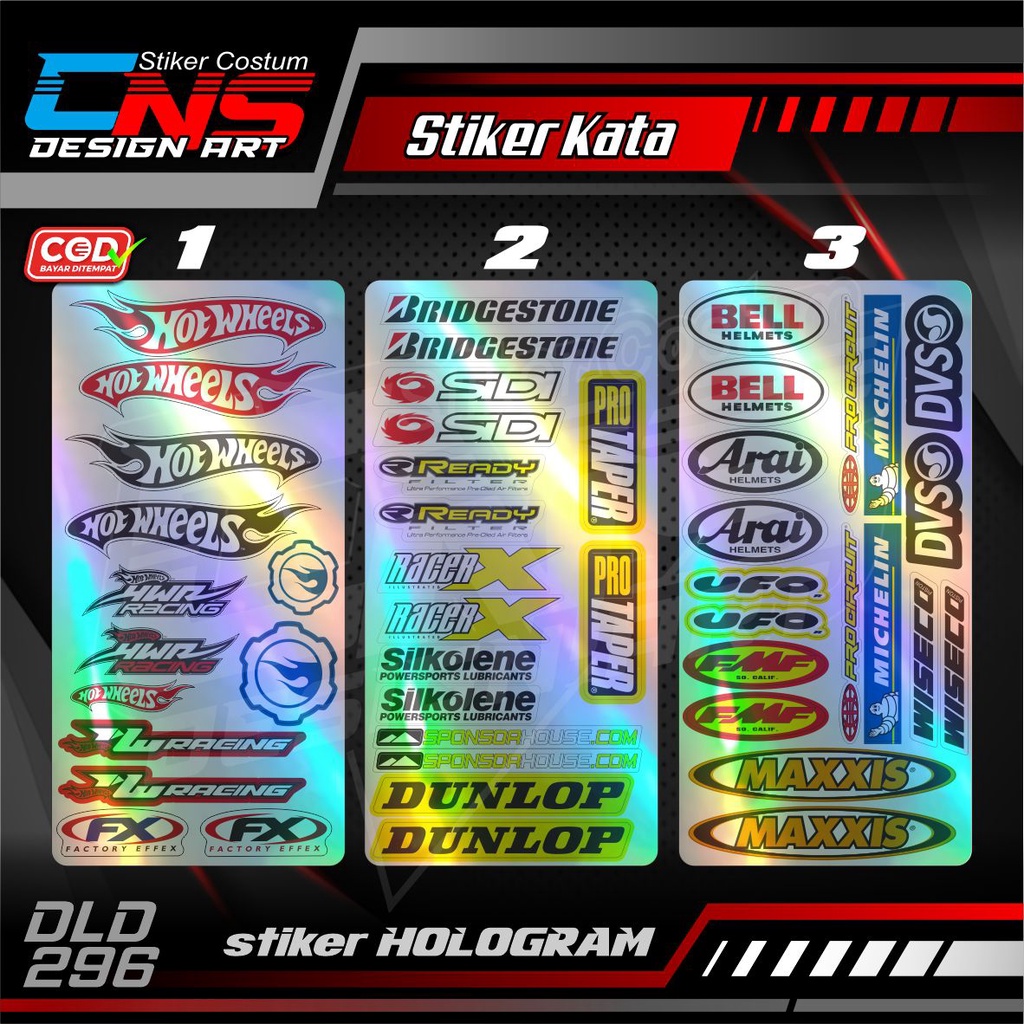Sticker Pack Racing STICKER PRINT VINYL HOLOGRAM STICKER / STICKER Pack ...