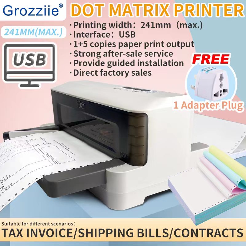 USB Dot Matrix Printer 1+5 Copies Carbon Paper Fast Shipping Contact Tax Invoice | Shopee ...