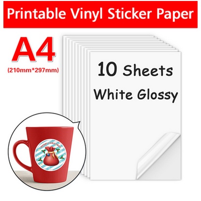 10Sheets Transparent Printable Vinyl Sticker Paper Waterproof A4 Self ...