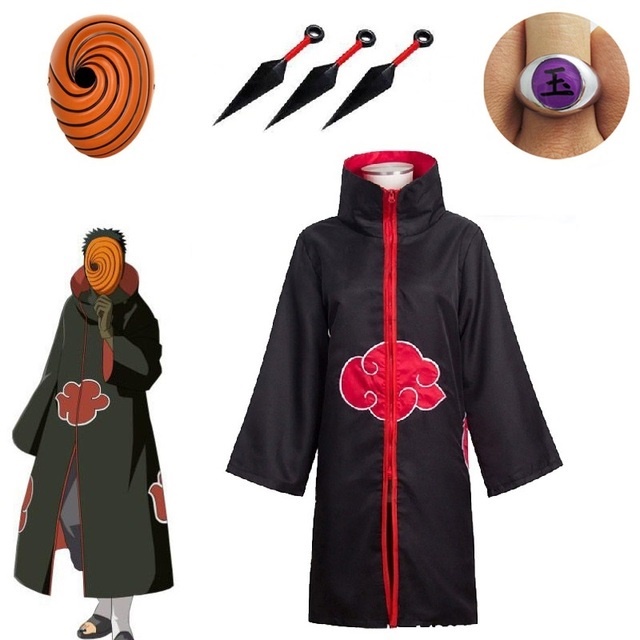 Children/Adults Anime Cosplay Costume Naruto Akatsuki Cloak Robe ...