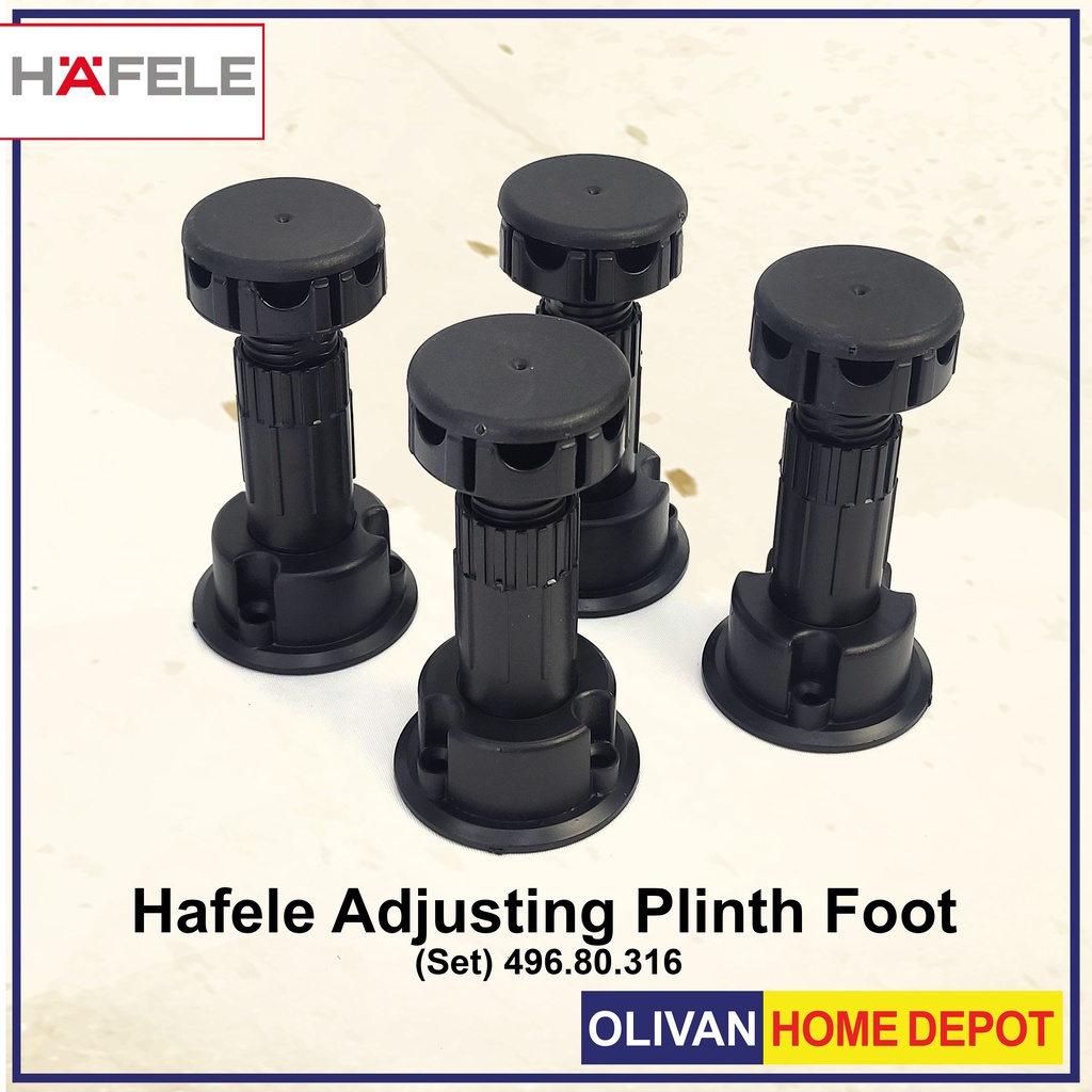 HAFELE Plastic Adjusting Plinth Foot 100mm Black 496.80.316 (Set ...