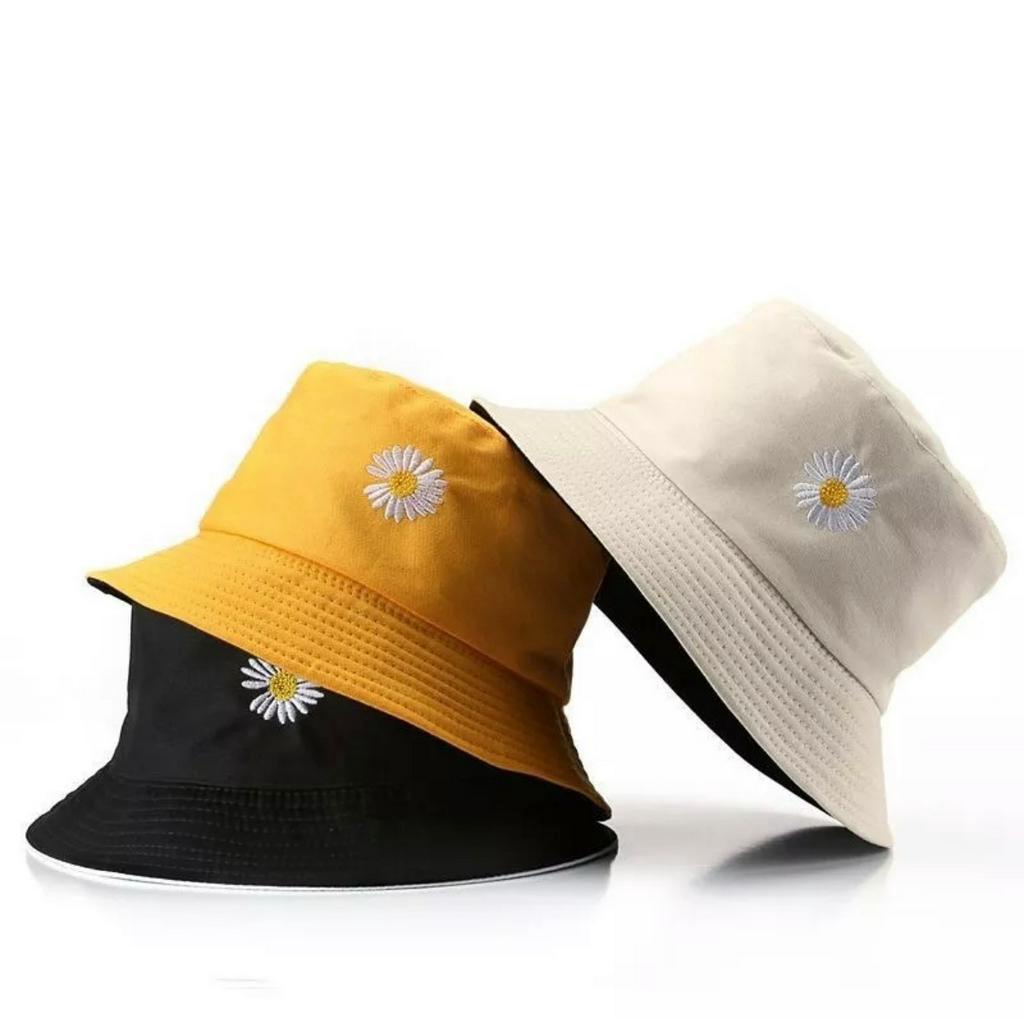 Mikay Daisy cap Double-sided waway Korean-Style Fisherman Bucket Hat ...