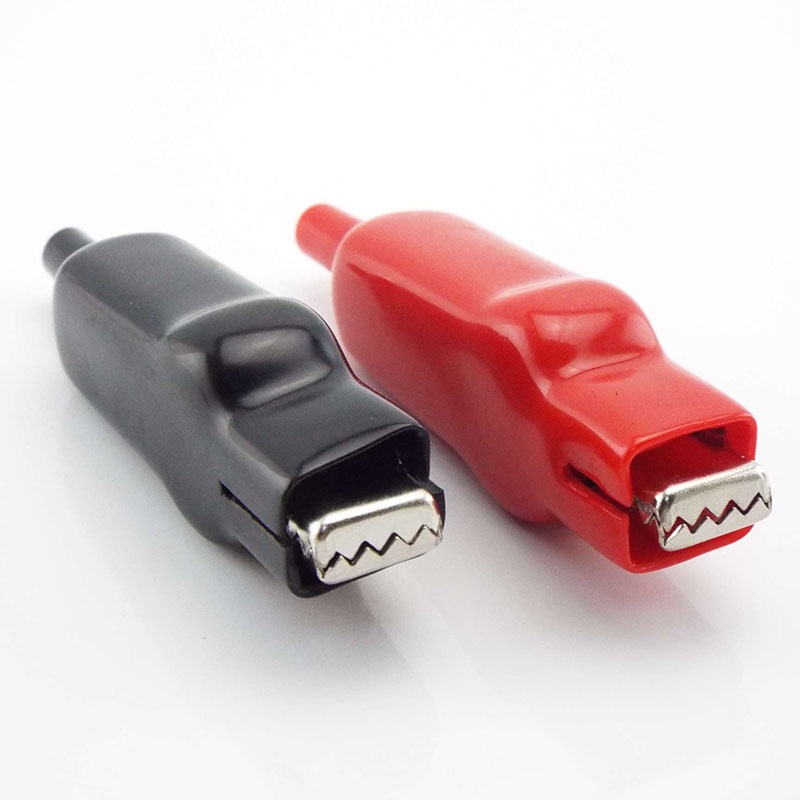 2pcs 20A Sheathed Alligator Clips Electrical DIY Test Leads for Jumper ...