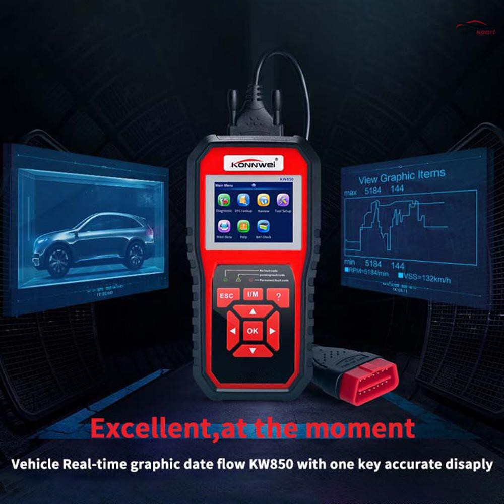 KONNWEI OBDII Scanner Code Reader (KW850) Professional OBDII Anto ...
