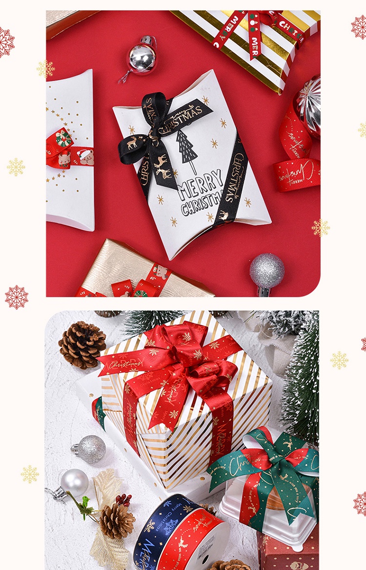 9metres/roll Christmas Ribbon 9mm 16mm 25mm Ribbons for Xmas Gifts DIY ...