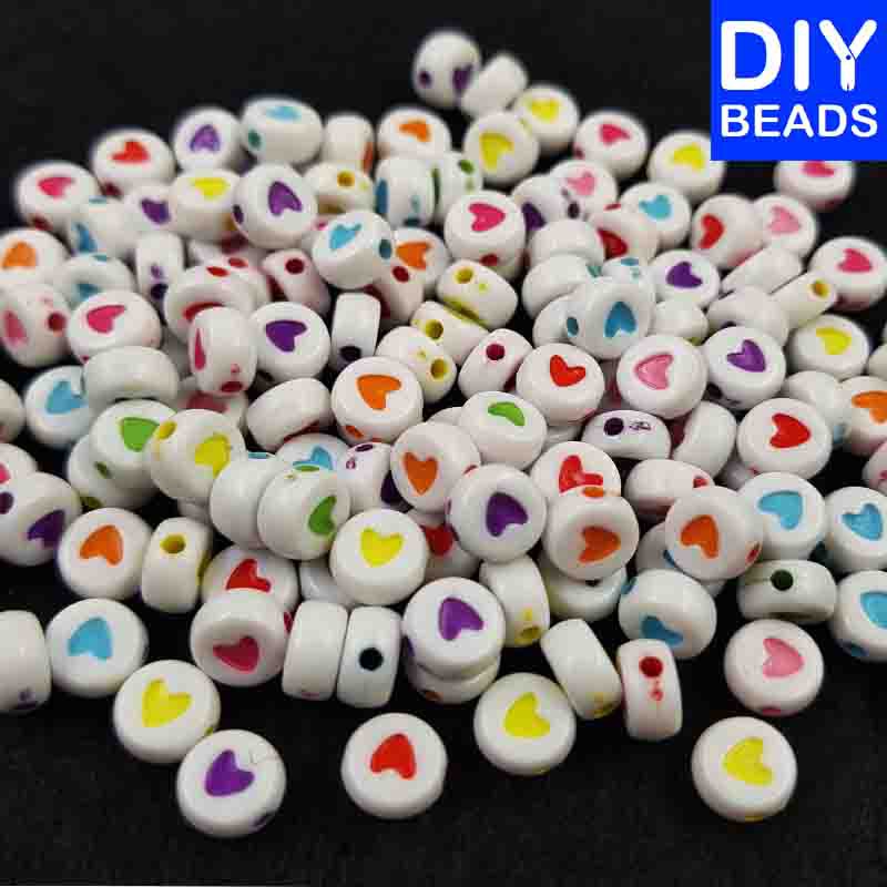 Diy Beads Round w/ Heart Beads Colored 250grams | Shopee Philippines