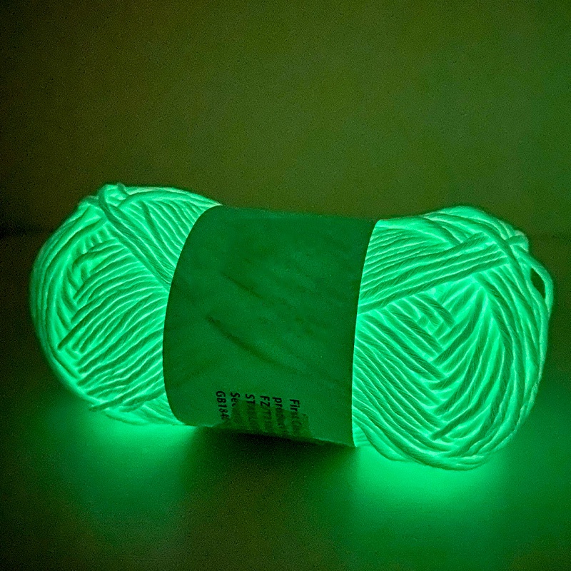 Spun polyester luminous hand knitting yarn 2mm glow in the dark chunky ...