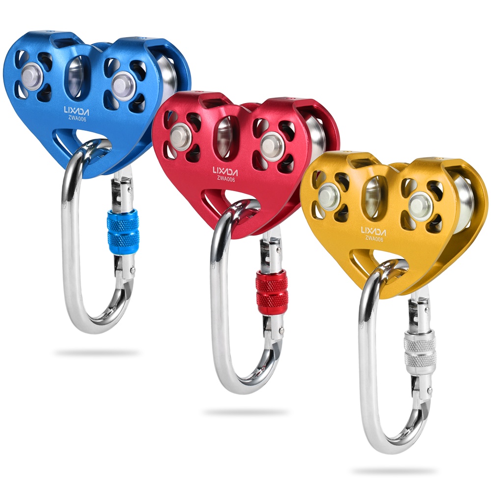 [Lixada Mall] Lixada 30kN Cable Trolley Pulley Dual Pulley with 25kN ...