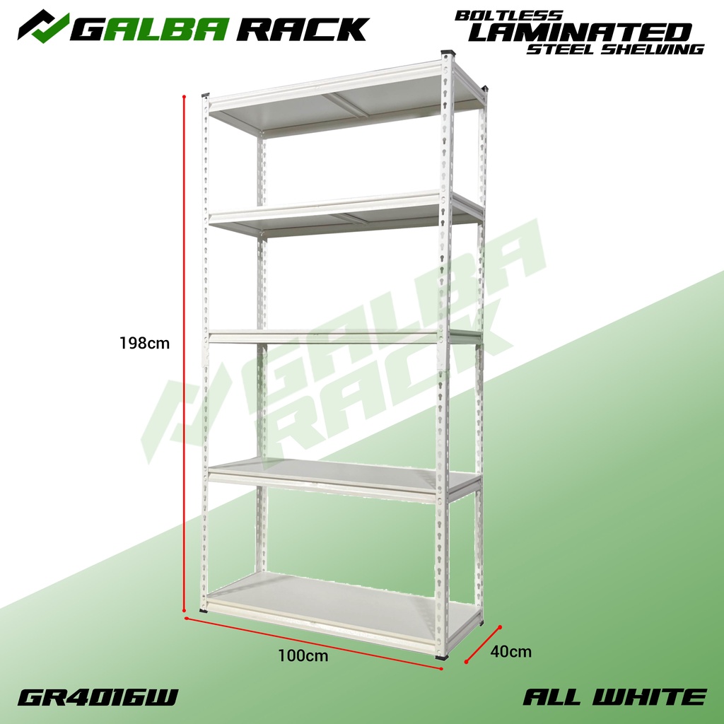 GALBA RACK Boltless Laminated Steel Shelving Adjustable Storage ...