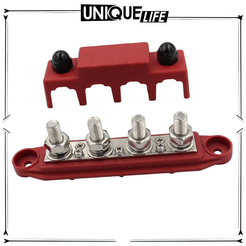 [shiwaki4] 4 Post Power Distribution Block with Cover/ Replace Heavy Duty Solar Wiring 250 Amp ...