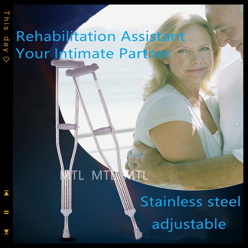 Adult Adjustable Crutches Single/Double (Stainless Steel) | Shopee ...