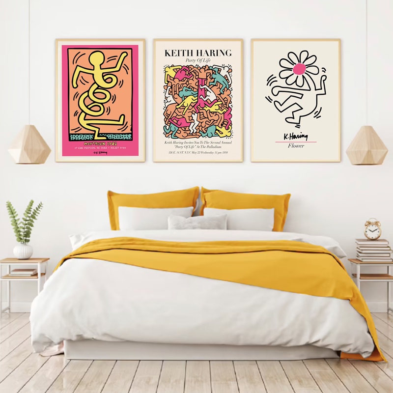 Keith Haring Poster Gallery Wall Bundle Canvas Picture Abstract Wall ...