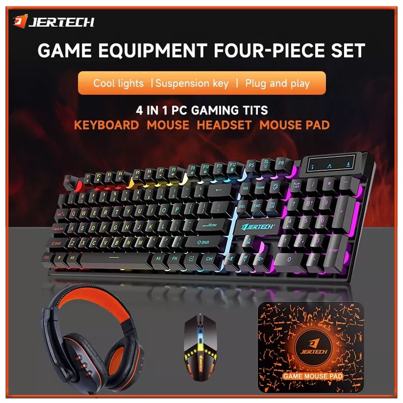 jertech 4in1 Gaming Keyboard And Mouse Headset Set With Mouse Pad CT4 ...