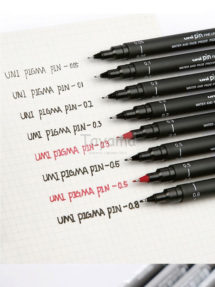 Unipin Uni pin Fine Line Drawing Pen BLACK- Water and Fade Proof ...