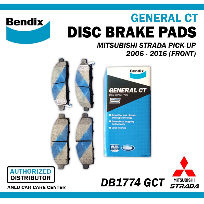 BENDIX BRAKE PADS SET (FRONT) DB1774 / DB1774 GCT for MITSUBISHI STRADA ...