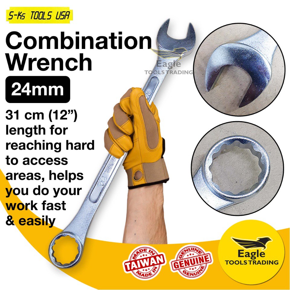 S-Ks Tools USA Combination Wrench 24mm | Stainless steel wrench ...