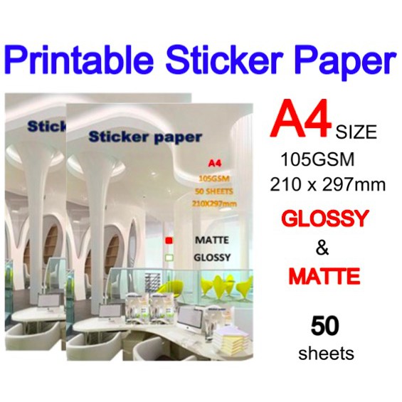 Printable Sticker Paper A4 Matte & Glossy 105gsm | Shopee Philippines