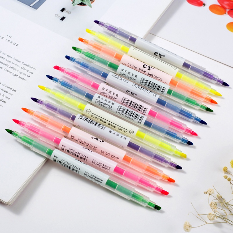 Creative Candy inspired Double - headed Highlighter / Marker pen 6 pcs ...