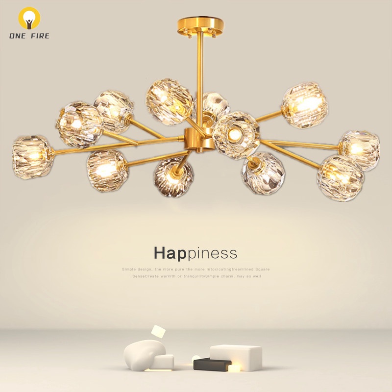 Tri color Modern Chandelier Ceiling Light Crystal Drop Light Hanging ...