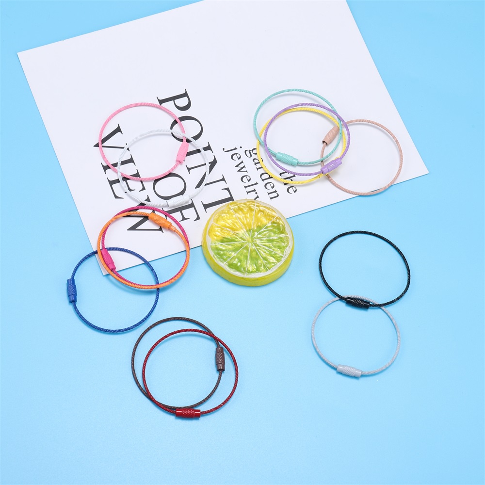 St.kunkka 2-10Pcs Color Painted Steel Wire Rope 50mm For DIY keychain ...