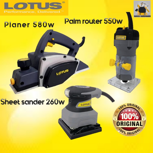 LOTUS 260W SHEET SANDER 1/4" LTSS2600X + 550W PALM ROUTER 1/4" LTPR550X ...