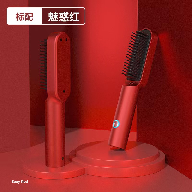 Mini USB Wireless Charging Straight Hair Comb Electric Heating Comb ...