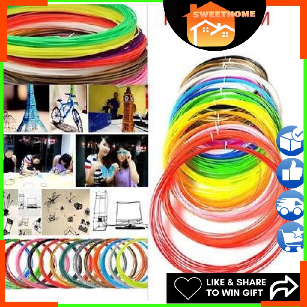 PLA 10M[ Part 1/4] 10 Meters Glowing/Fluorescence/Trans/Colors 3D Pen ...