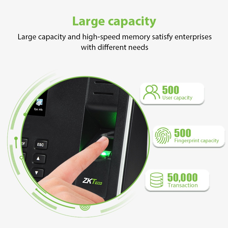 ZKTeco Fingerprint Attendance Machine Time Recorder Biometric Punch ...